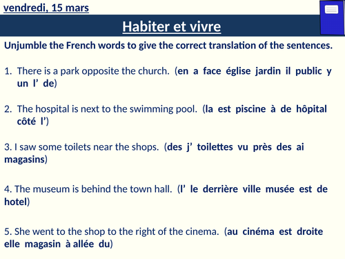 French lessons on town Ma Ville | Teaching Resources
