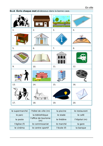 French lessons on town Ma Ville | Teaching Resources