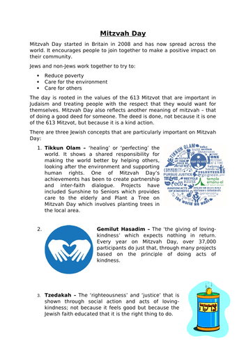 KS4 Mitzvah Day | Teaching Resources