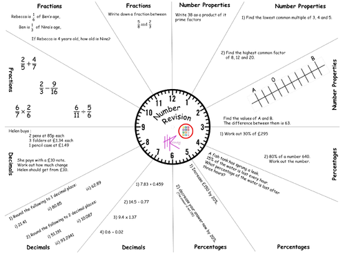 5 GCSE Foundation Mixed Revision Clocks with Answers (FREE) | Teaching ...