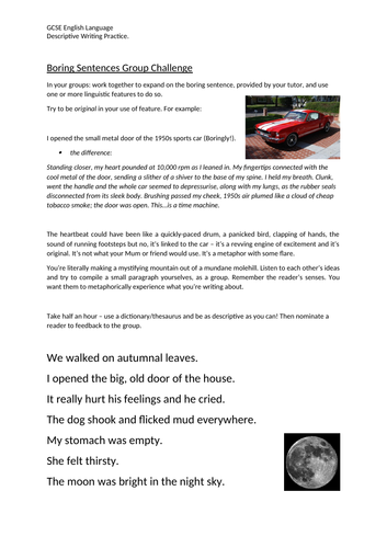 AQA 8700/1 GCSE English Language Creative Writing Starters | Teaching ...