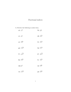 Fractional indices worksheet (with solutions) | Teaching Resources