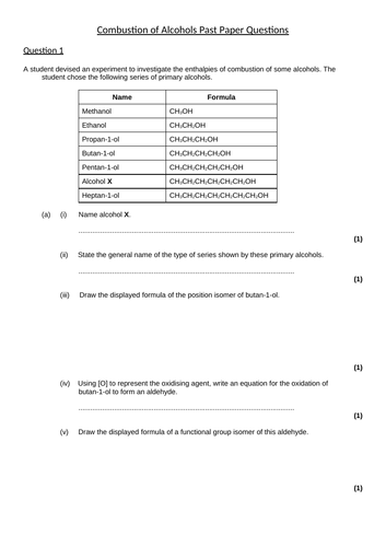 AQA AS Level Unit 3 Section 3 Alcohols (Oxidation, Required practical 5 ...