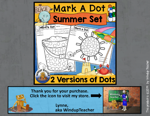 Summer Bingo Dot Dauber Worksheets - Do-A-Dot Marker Printable Activity ...