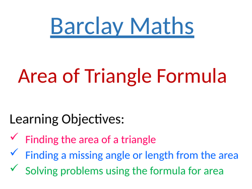 Bearings, Sine and Cosine Rules and Area Formula | Teaching Resources