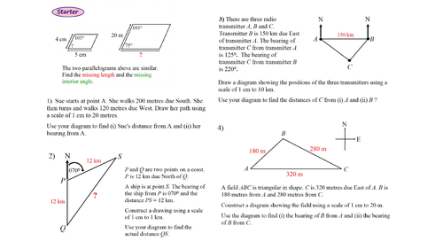 Scale Drawings with Bearings | Teaching Resources