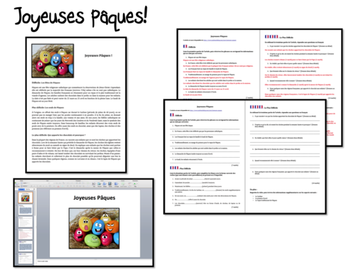 Seasonal Resources- Reading Activities- GCSE and A Level French ...