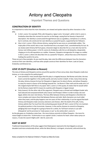 Antony and Cleopatra | Teaching Resources