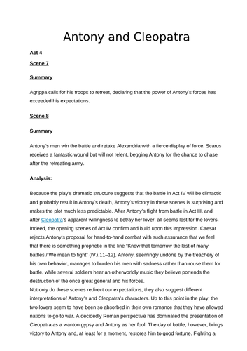 Antony and Cleopatra | Teaching Resources