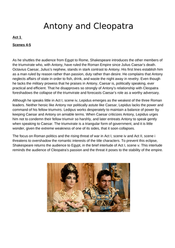 Antony and Cleopatra | Teaching Resources