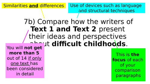 EDEXCEL ENGLISH LANGUAGE COMPARISON COMPARE STRATEGY TABLE | Teaching ...
