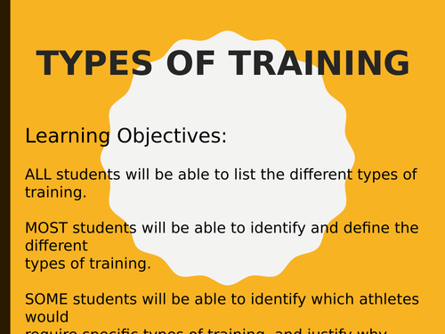 GCSE Physical Education - Types of Training (Full Lesson PowerPoint ...