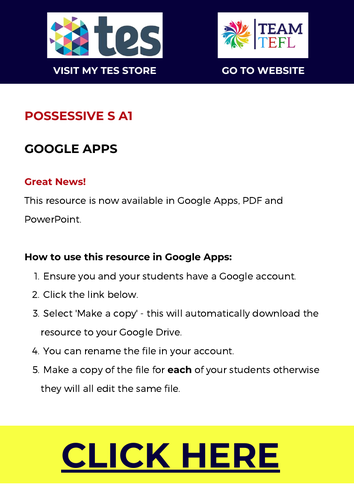 Possessive S A1 Beginner ESL Lesson Plan | Teaching Resources