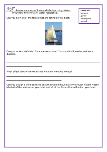 Year 5 Water Resistance Worksheet | Teaching Resources Year 5 Water Resistance Worksheet | Teaching Resources