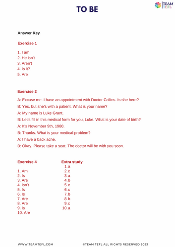 To Be ESL Lesson Plan A1 Beginner | Teaching Resources