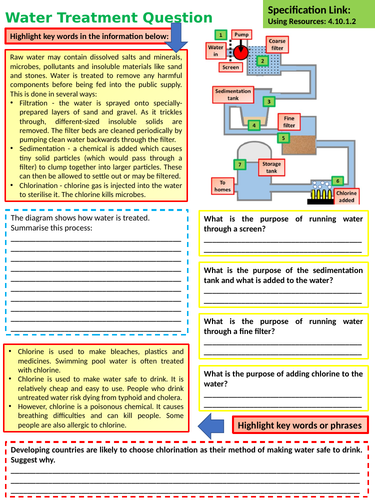 FREE GCSE Chemistry (Science) Water Treatment Practice Exam Question ...