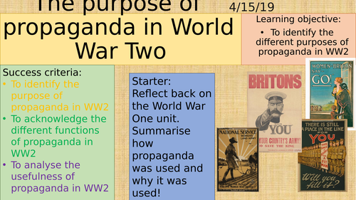 WW2 Propaganda | Teaching Resources