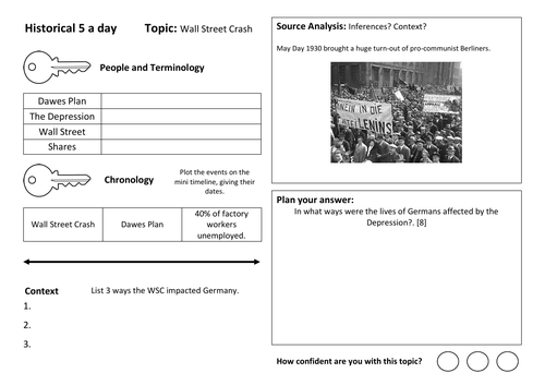 AQA Germany Democracy and Dictatorship 5 A Day Revision | Teaching ...