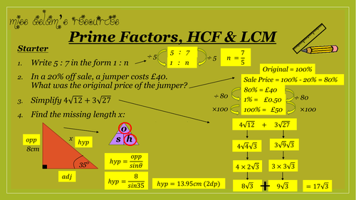 GCSE Maths (9-1) Prime Factors, HCF, LCM | Teaching Resources GCSE Maths (9-1) Prime Factors, HCF, LCM | Teaching Resources