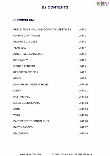 ESL TEFL Curriculum Course Book B2 Upper Intermediate | Teaching Resources