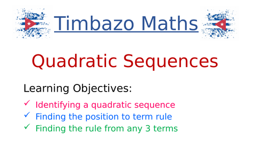 Quadratic Sequences | Teaching Resources