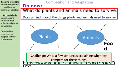 Competition and Adaptation Activate B2.3.1 | Teaching Resources