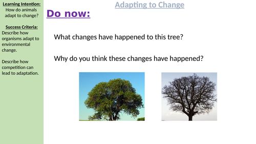 Adapting to Change Activate B2.3.2 | Teaching Resources