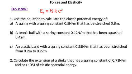 AQA Physics paper 2 revision - Force and extension with required ...