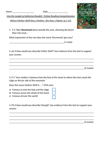 Into the Jungle by Katherine Rundell Reading Comprehension Ch 1 & 2 ...