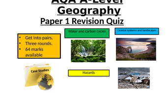 AQA Geography A Level - Paper 1 revision quiz | Teaching Resources