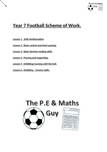 P.E Year 7 Football - Scheme of Work | Teaching Resources