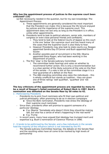 Edexcel Government and Politics - US Supreme Court Short Answer Essay ...