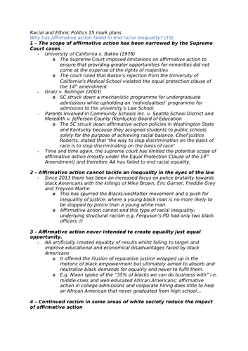 Edexcel Government and Politics - US Racial and Ethnic Politics Short ...