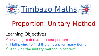 Proportion Unitary Method | Teaching Resources