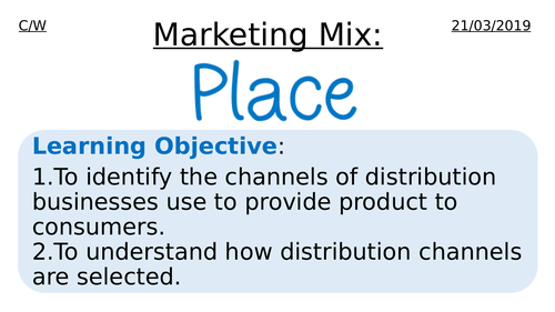 GCSE Business Studies Marketing Mix PLACE presentation | Teaching Resources