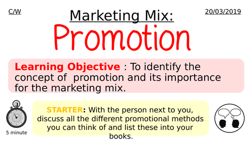 GCSE Business Studies Marketing Mix PROMOTION presentation | Teaching ...