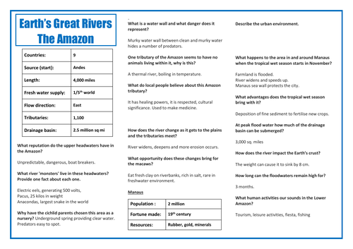 Amazon River Documentary - Earth's Great Rivers | Teaching Resources