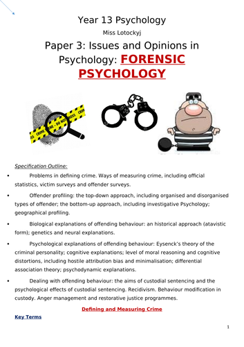 AQA Psychology Forensic Student Study Booklet | Teaching Resources AQA Psychology Forensic Student Study Booklet | Teaching Resources