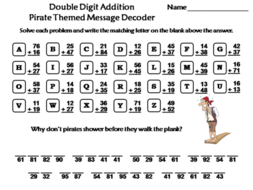 Double Digit Addition With Regrouping: Pirate Themed Math Message ...
