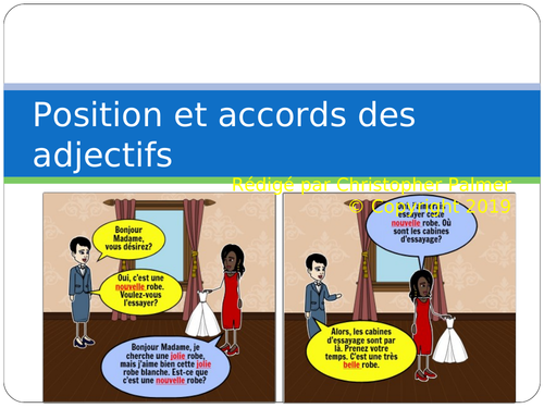 French: Position and agreement of adjectives (Key Stage 3) | Teaching ...