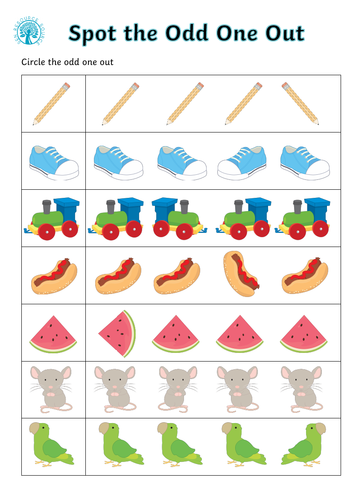 Spot the odd one out worksheets | Teaching Resources