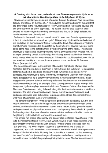GCSE English Lit Jekyll and Hyde model answers and revision | Teaching ...