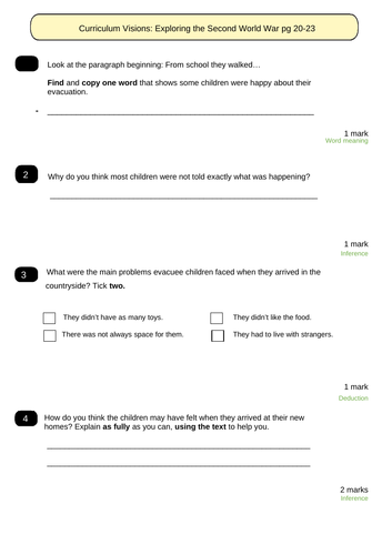Week 3 World War Two Guided Reading | Teaching Resources