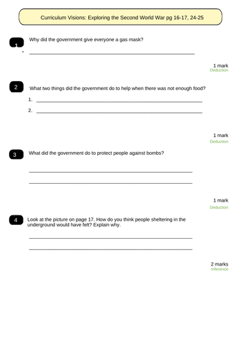 Week 6 World War Two Guided Reading | Teaching Resources