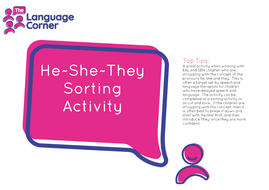 He She They Pronoun Teaching Pack by sueburnage | Teaching Resources