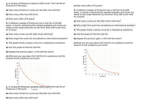 AQA GCSE Physics Half Life | Teaching Resources AQA GCSE Physics Half Life | Teaching Resources