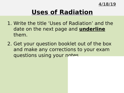 AQA GCSE Physics Uses of Radiation | Teaching Resources