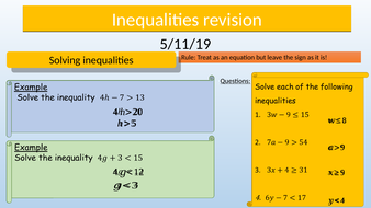 GCSE Maths : Inequalities Revision KS4 | Teaching Resources