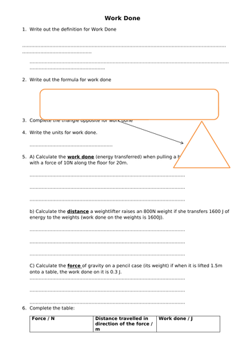 AQA GCSE Physics Work Done | Teaching Resources AQA GCSE Physics Work Done | Teaching Resources