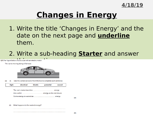 AQA GCSE Physics KE and GPE | Teaching Resources